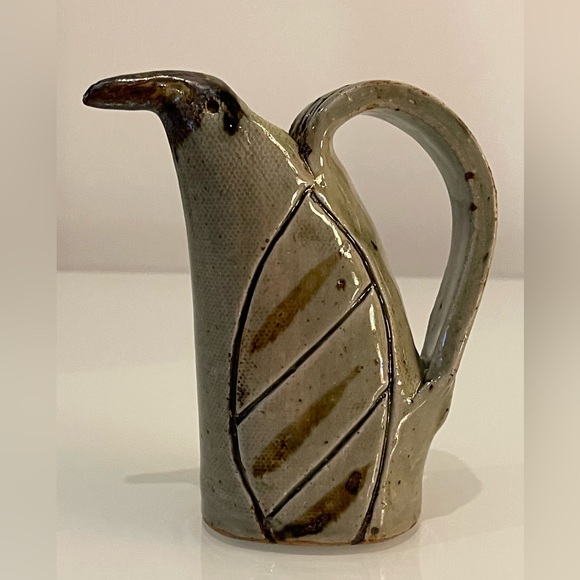 Handmade | Art | Vintage Brown Olive Glazedtoucan Pitcher Or Creamer ...